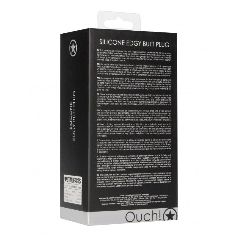 Anal Silicone ''Edgy'' Butt Plug - Black